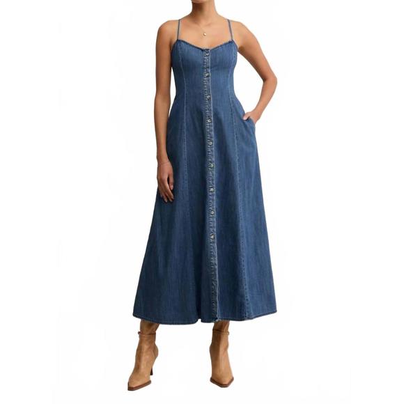 Z Supply | Dresses | New Z Supply Angel Eyes Denim Midi Dress In Blue ...
